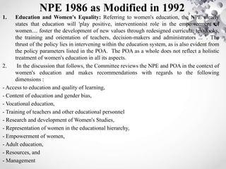 National policy on education (1986) critical analysis | PPTX