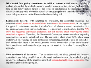 National policy on education (1986) critical analysis | PPTX
