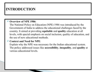 National Policy on Education (NPE) 1986.pptx