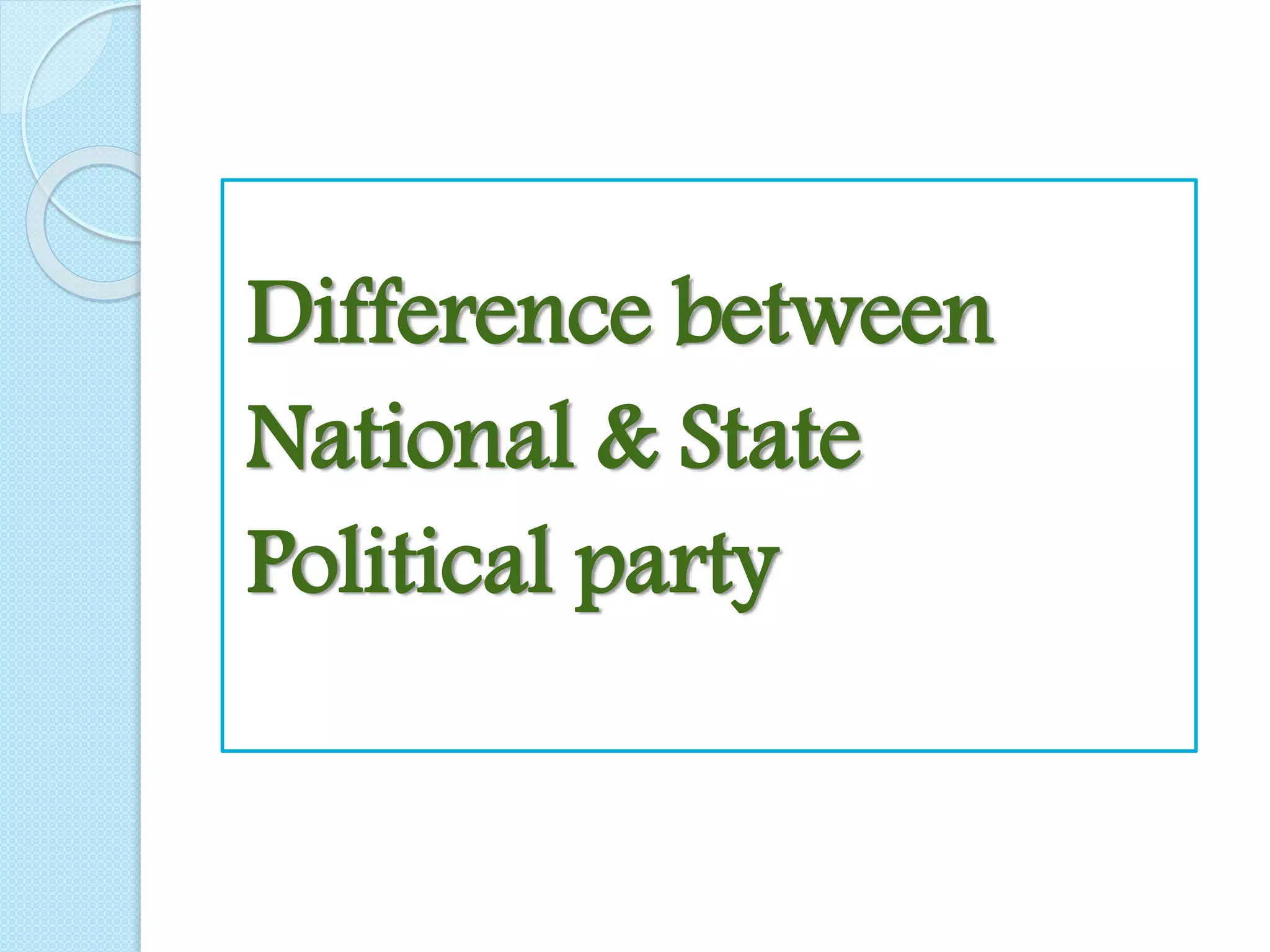 Indian Constitution: National Political Parties in India | PPTX