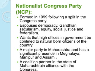 Indian Constitution: National Political Parties in India | PPTX