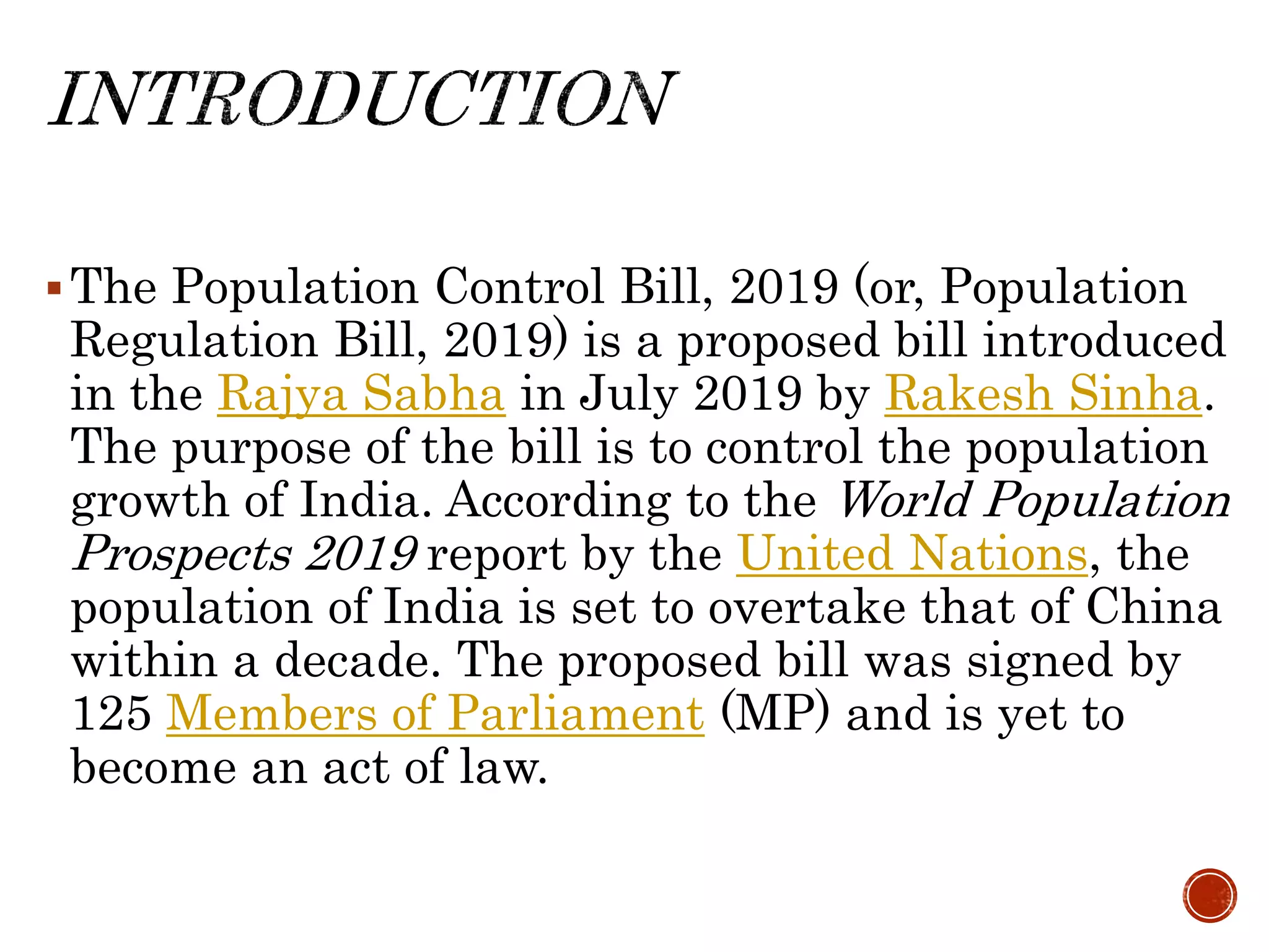 National population bill 2019 | PPTX