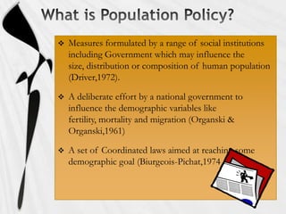 National population policy and Programmes | PPTX