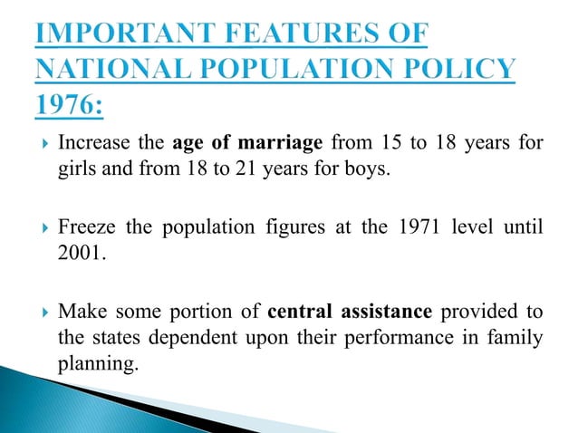 National population policy | PPTX | Birth Control | Reproductive Health