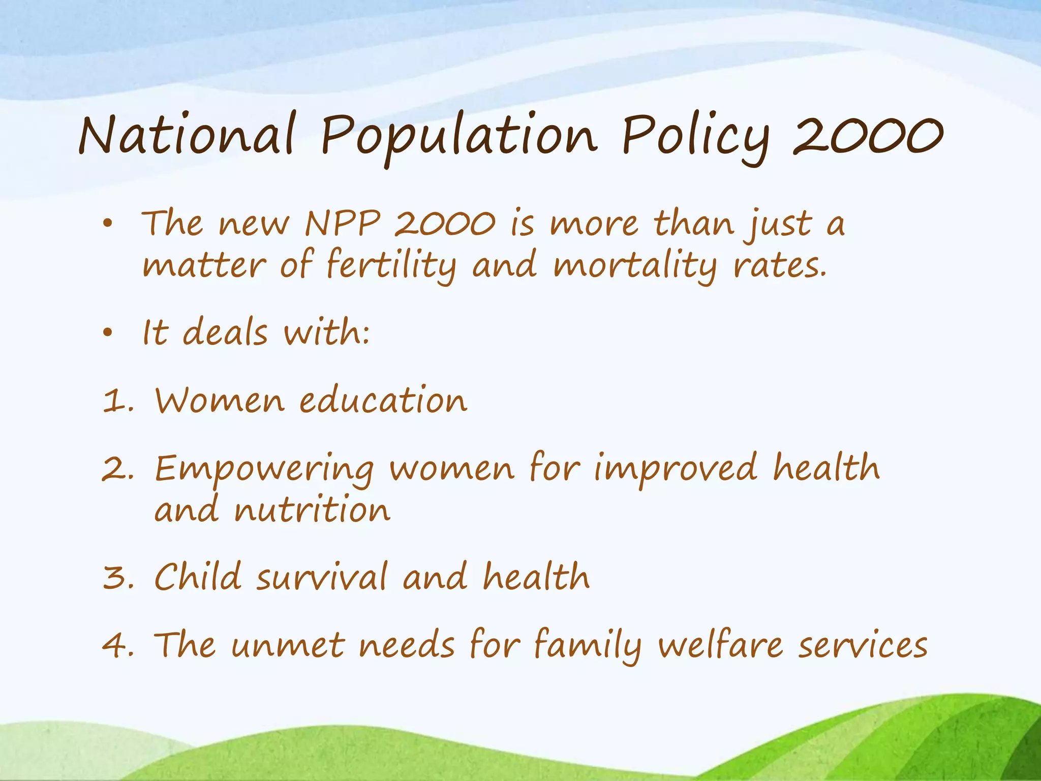 National population policy 2000 | PPTX