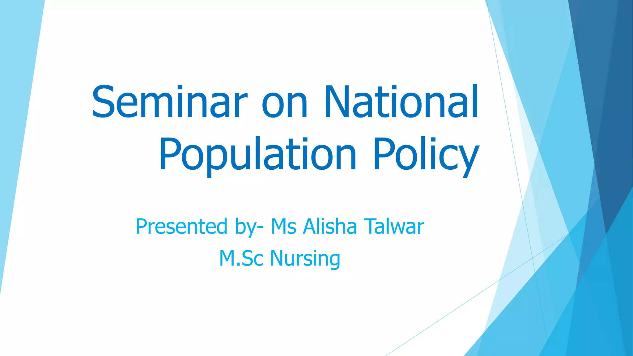 National population policy ppt | PDF