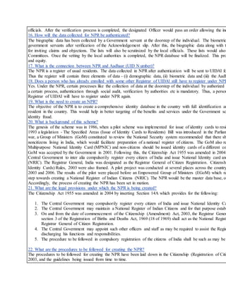 National population register | DOCX | Public Radio | Talk Radio