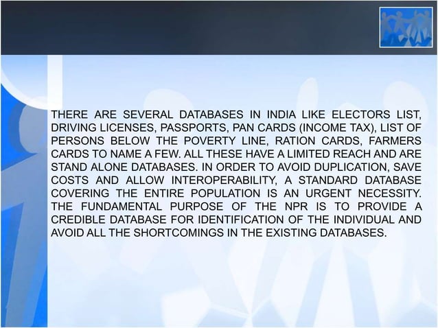 National population register, india, census 2010 | PPT