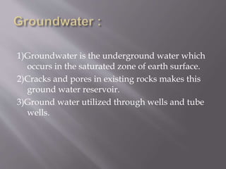 Ground Water Recharge | PPTX