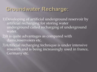 Ground Water Recharge | PPTX
