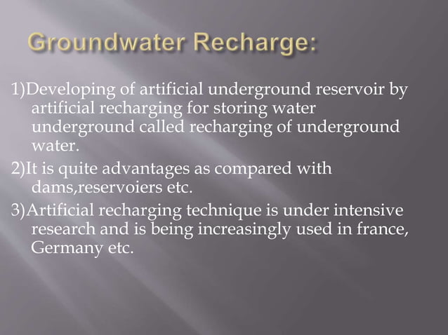 Ground Water Recharge | PPTX | Chemistry | Science
