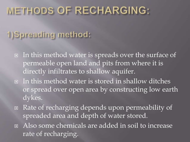 Ground Water Recharge | PPTX | Chemistry | Science