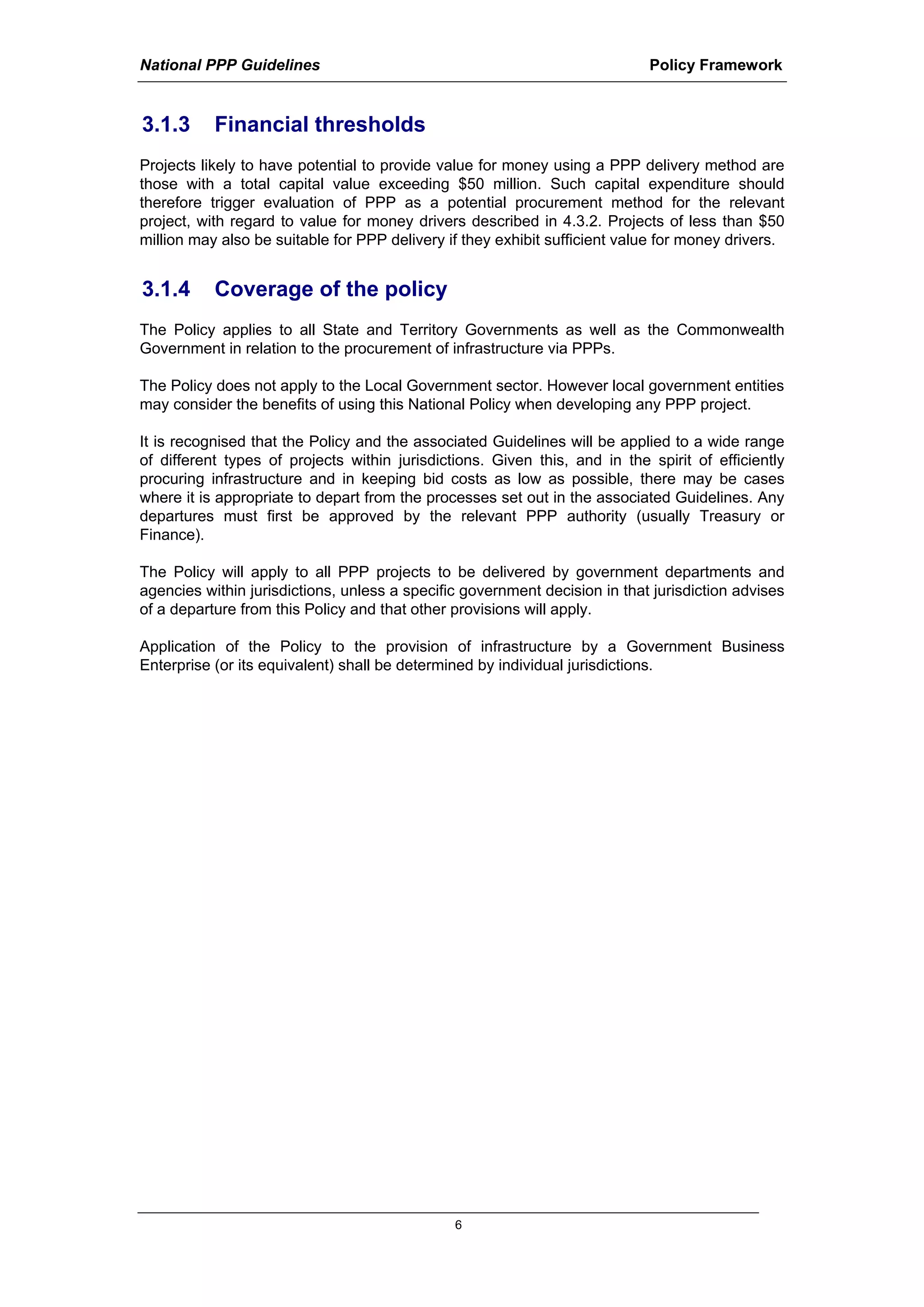 National ppp policy_framework_australia | PDF