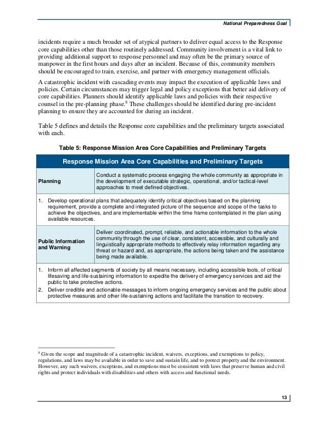 National Preparedness Goals 2015 2nd edition