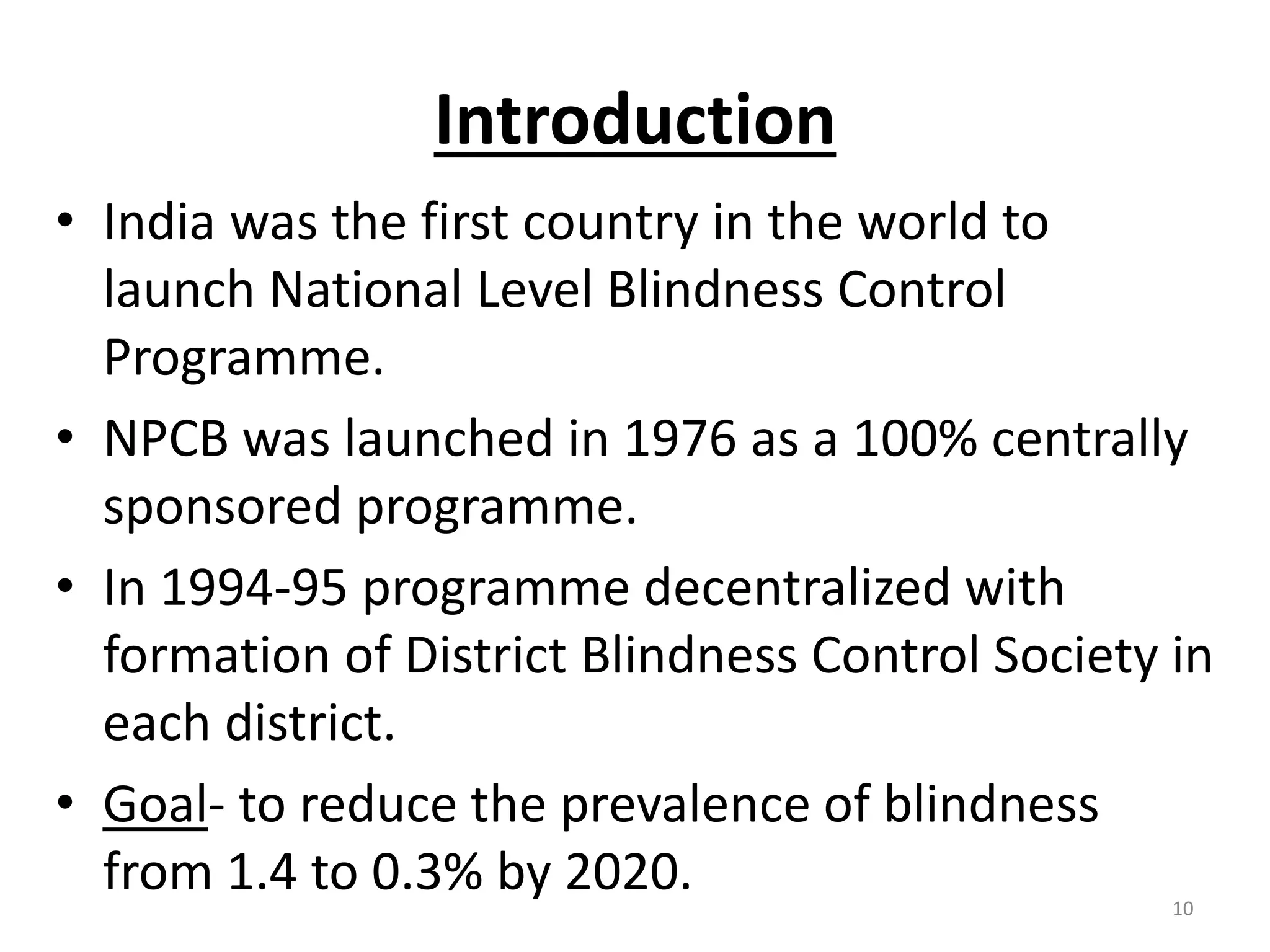 National programme for control of blindness | PPTX