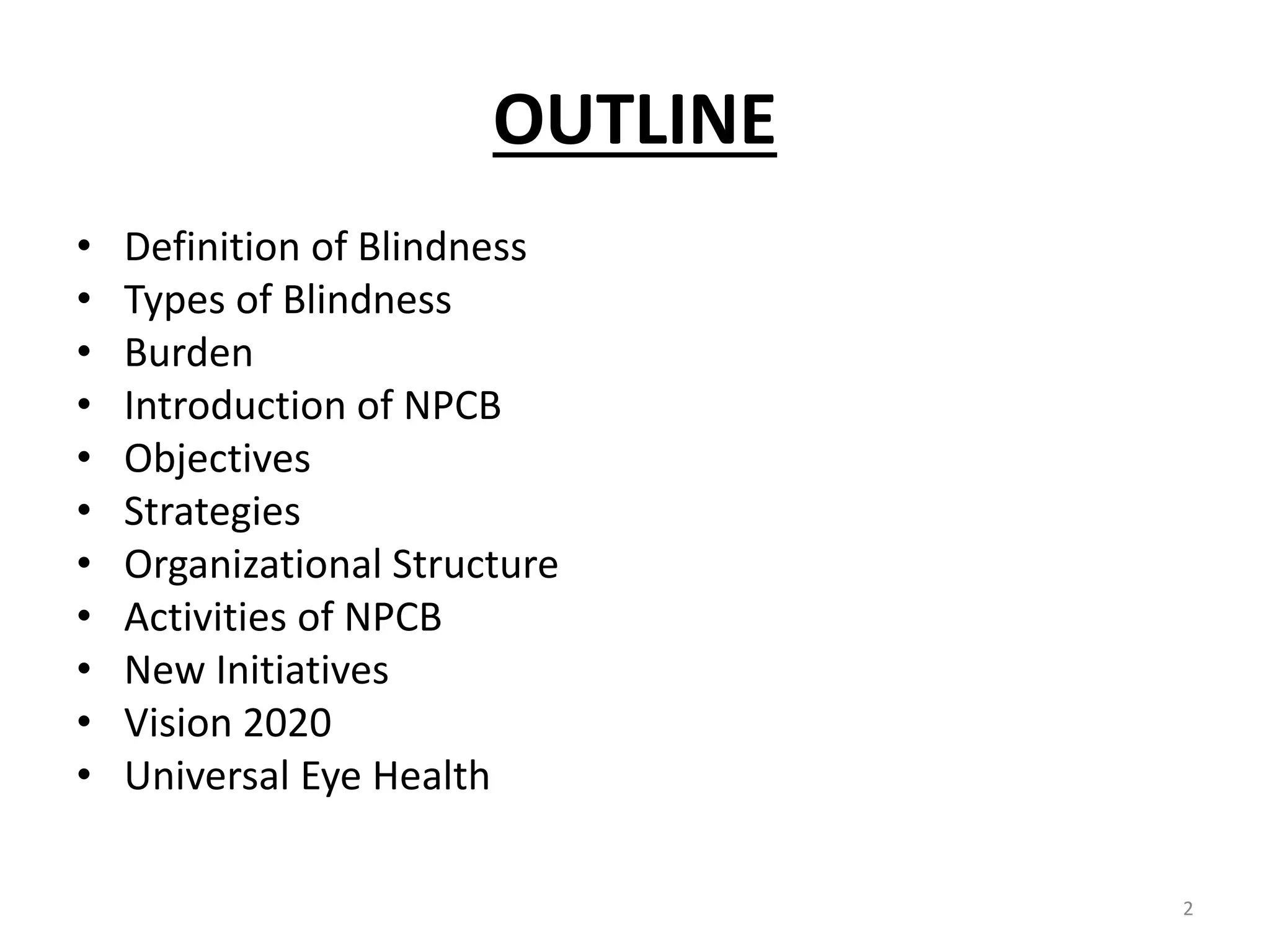 National programme for control of blindness | PPTX