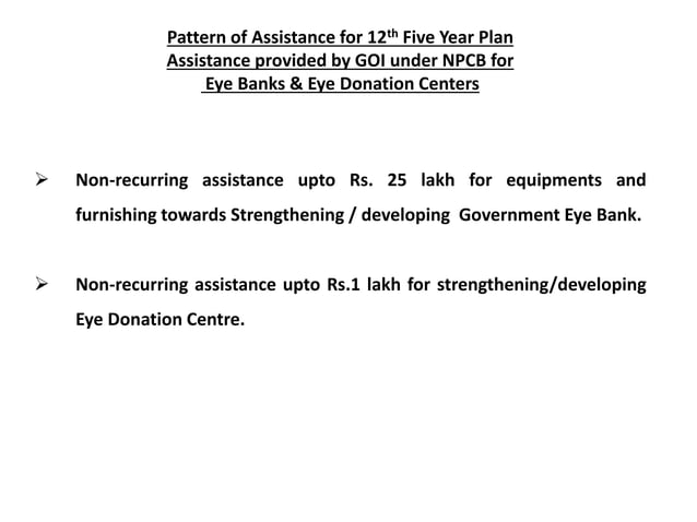 National programme for control of blindness eye bank | PPTX | Eye and ...
