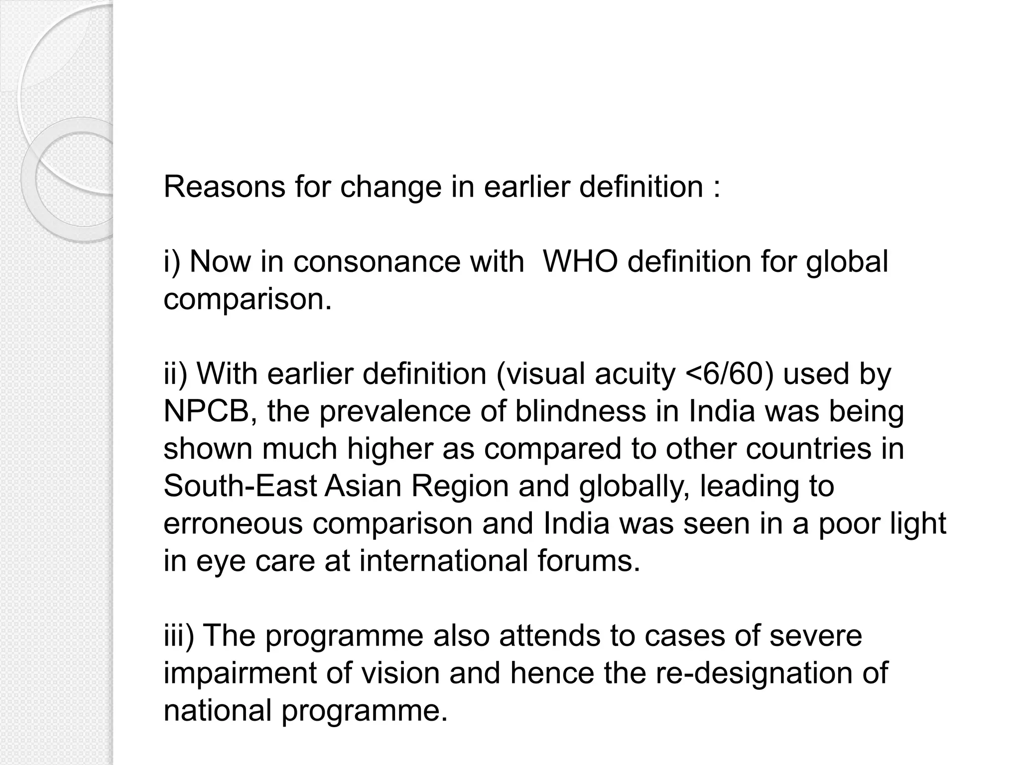 National programme for control of blindness and vision 2020 | PPTX