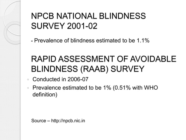 National programme for control of blindness and vision 2020 | PPTX