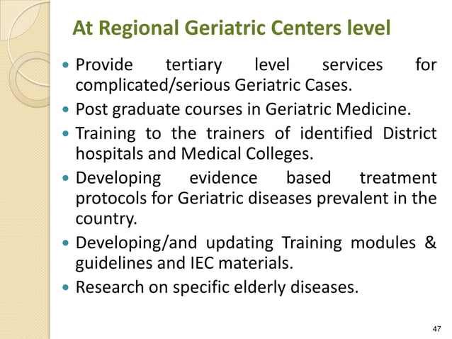 National programme for elderly final | PPTX | Eldercare | Family and ...