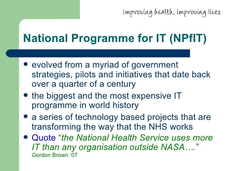 National Programme For IT (NPfIT)