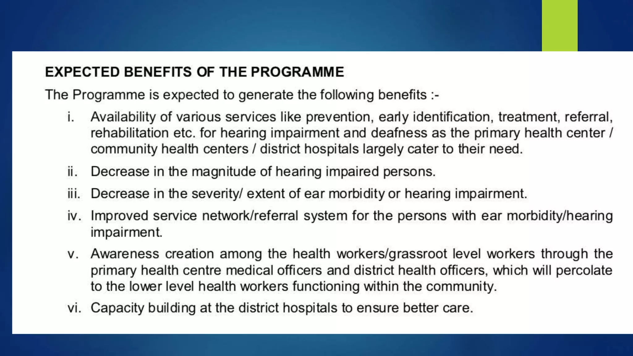 National programme for prevention and control of deafness - NPPCD | PPTX