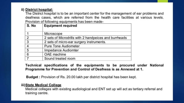 National programme for prevention and control of deafness - NPPCD | PPTX