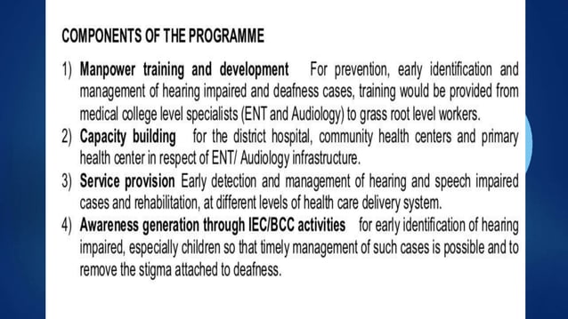 National programme for prevention and control of deafness - NPPCD | PPTX