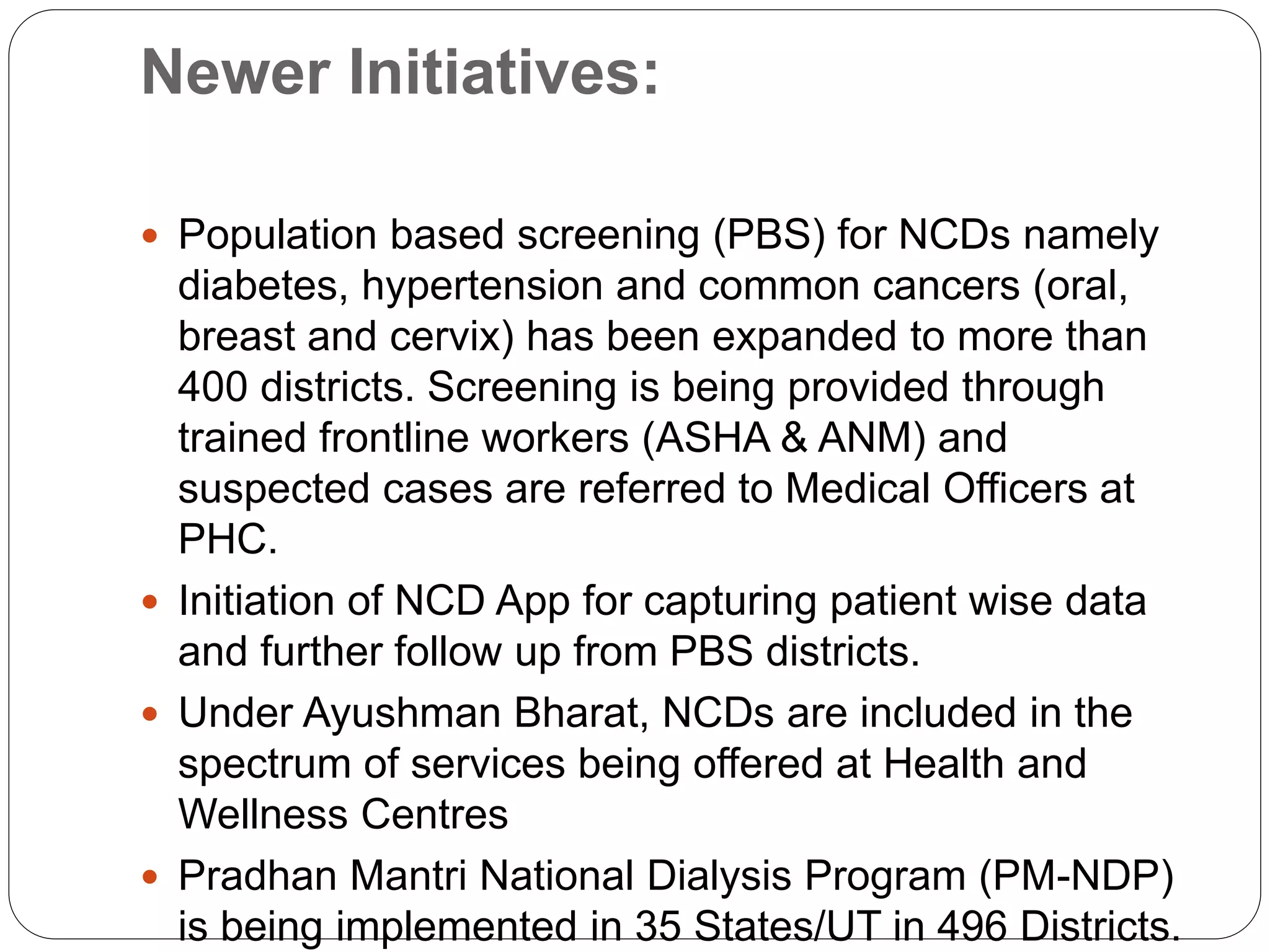 National programme for prevention and control of cancer npcdcs | PPTX