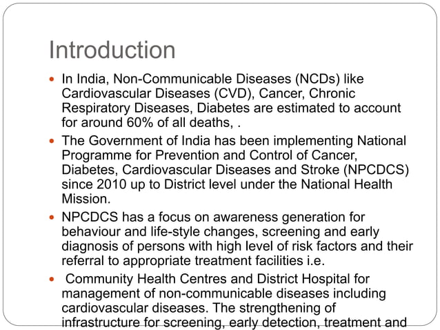 National programme for prevention and control of cancer npcdcs | PPTX