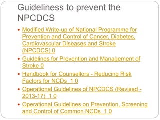 National programme for prevention and control of cancer npcdcs | PPTX