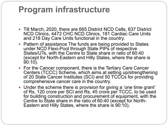 National programme for prevention and control of cancer npcdcs | PPTX