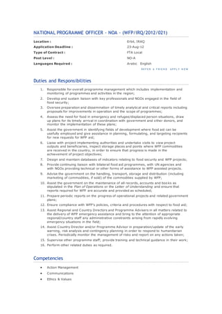 National programme officer | PDF