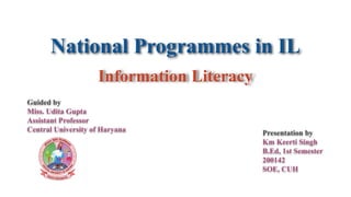 National programmes in information literacy | PPT