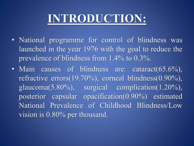 National programs on blindness | PPTX