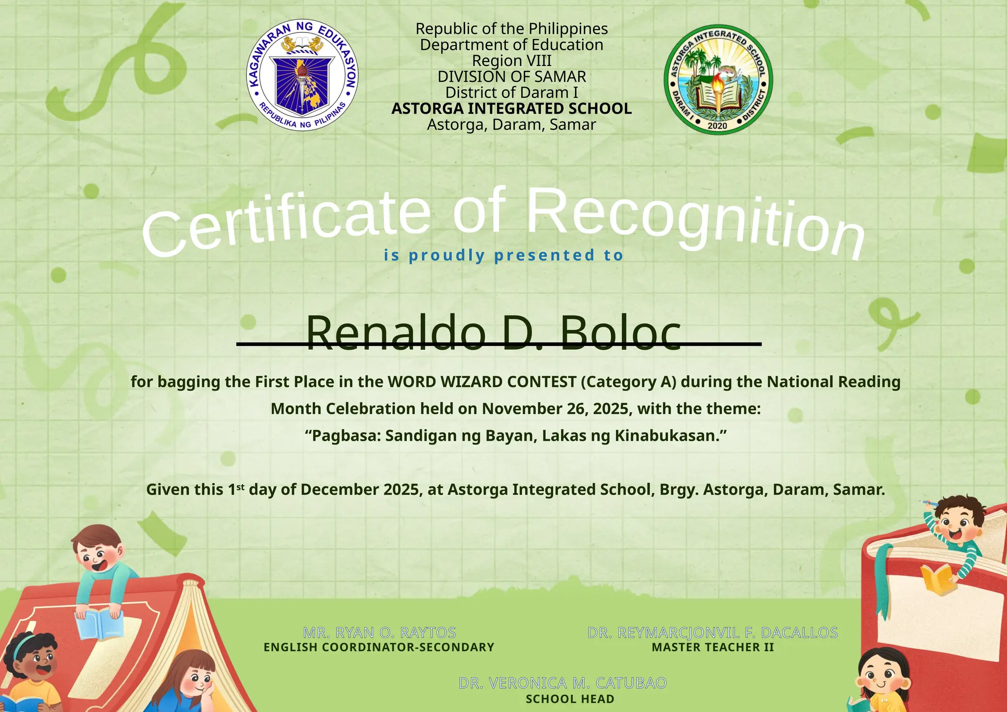 National Reading Month Celebration Certificate [Autosaved].pptx