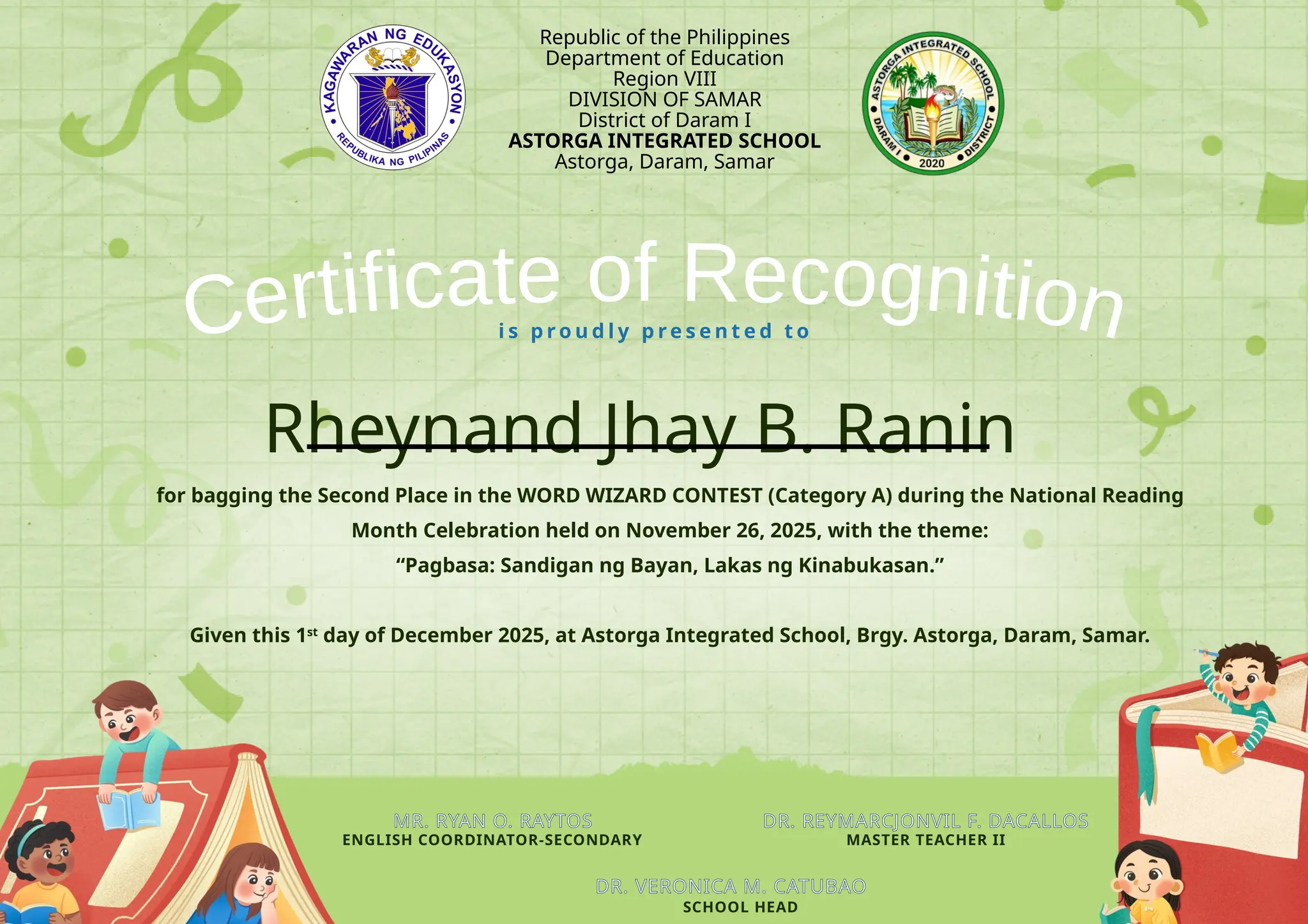 National Reading Month Celebration Certificate [Autosaved].pptx