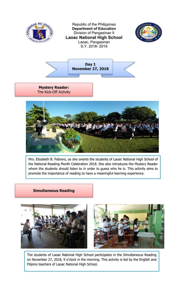 National Reading Month Celebration Narrative Report 2018.docx ...