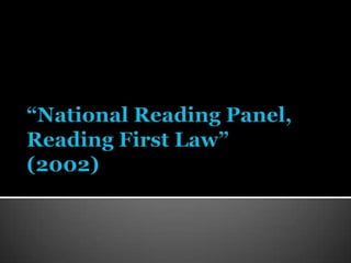 National reading panel, | PPT