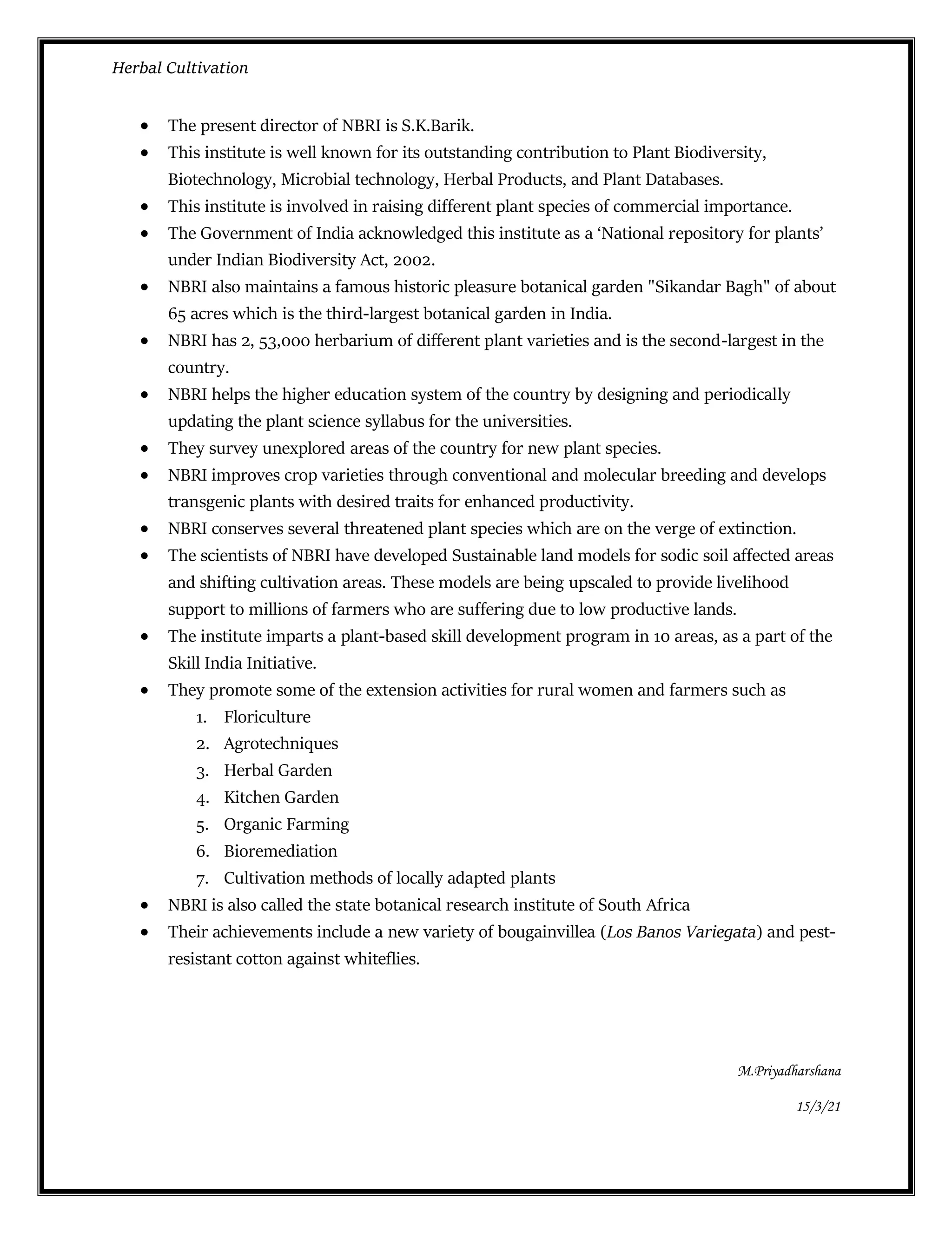 National research laboratories in medicinal plant research (autosaved ...
