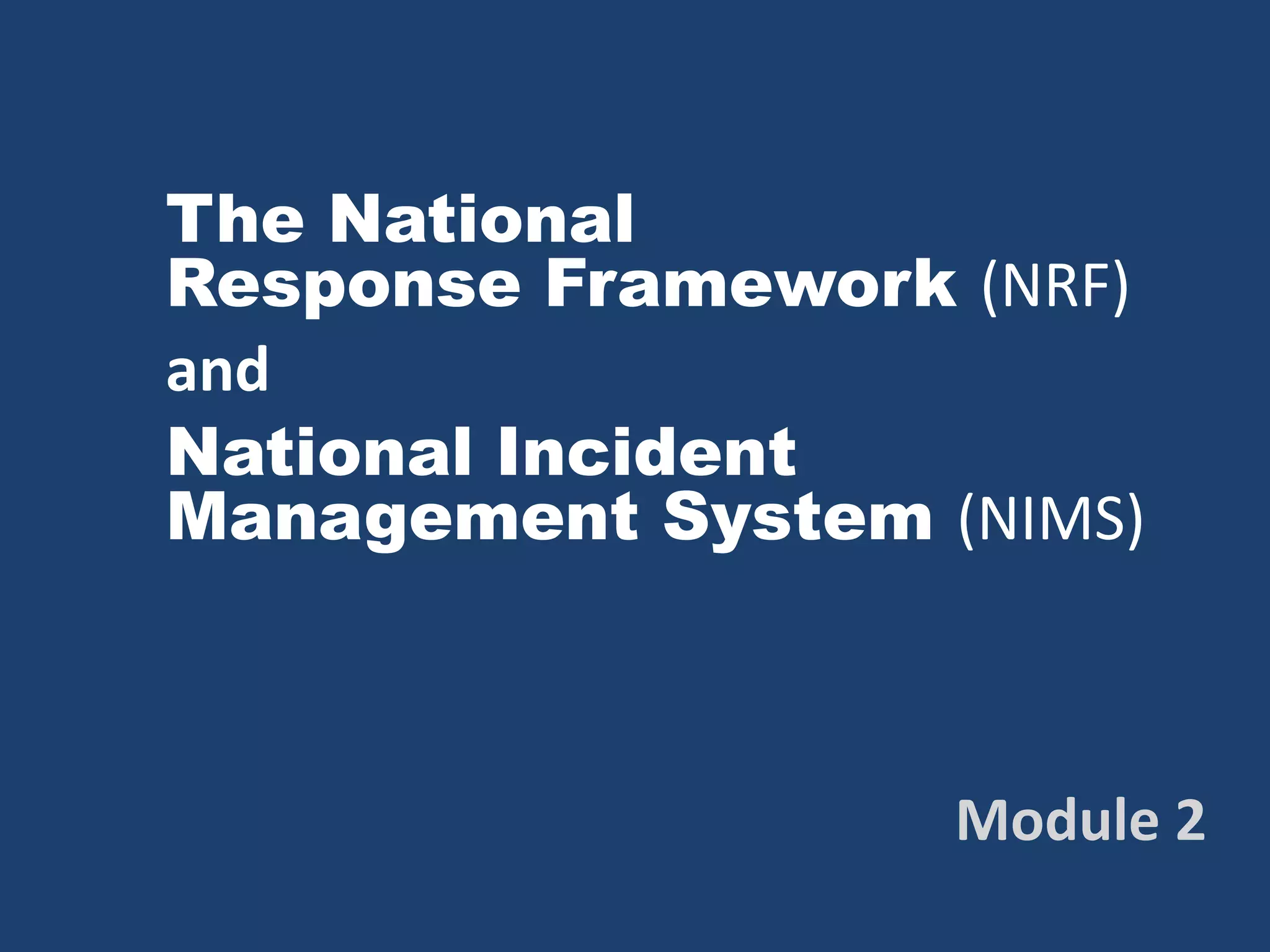 National Response Framework | PPTX