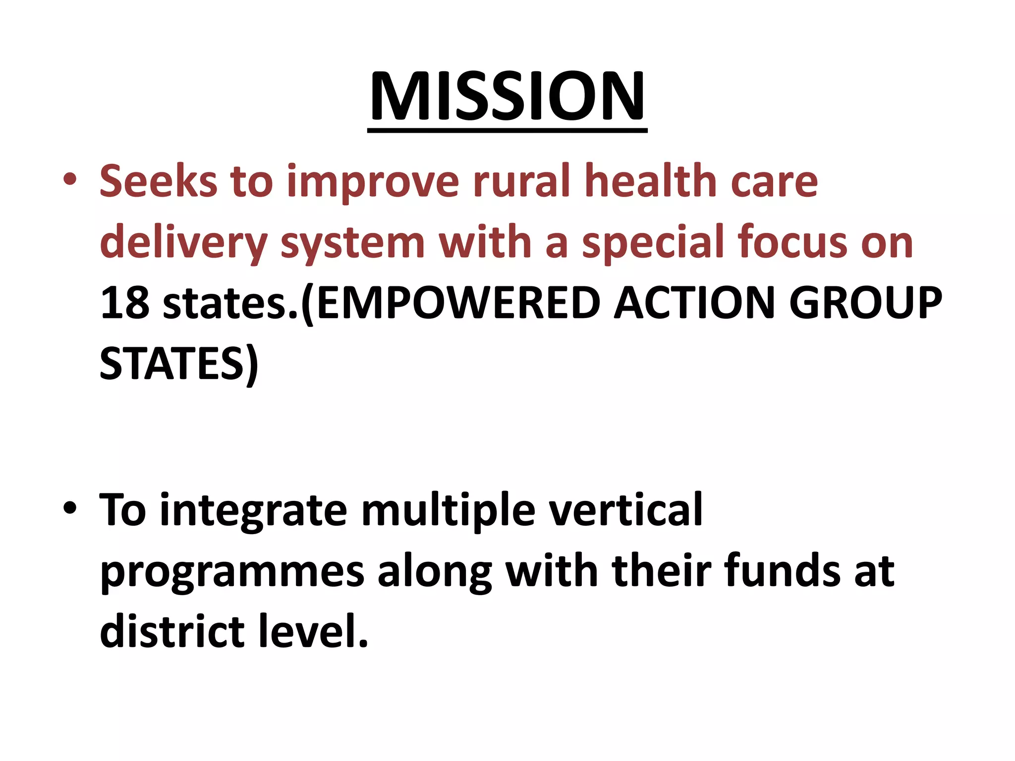 NATIONAL RURAL HEALTH MISSION INDIA | PPTX