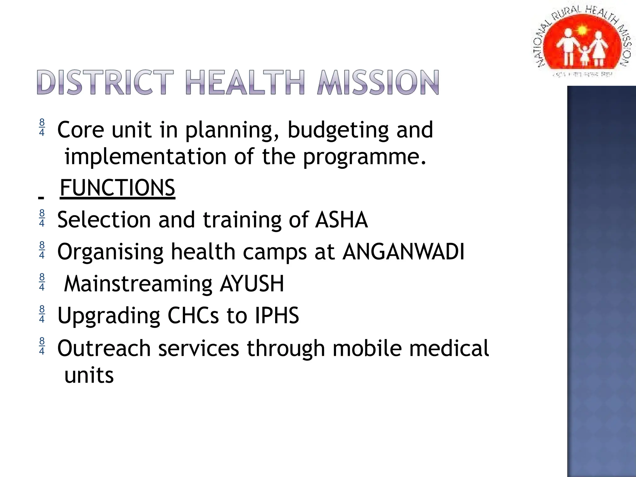 national rural health mission ppt for nursing Students | PPTX