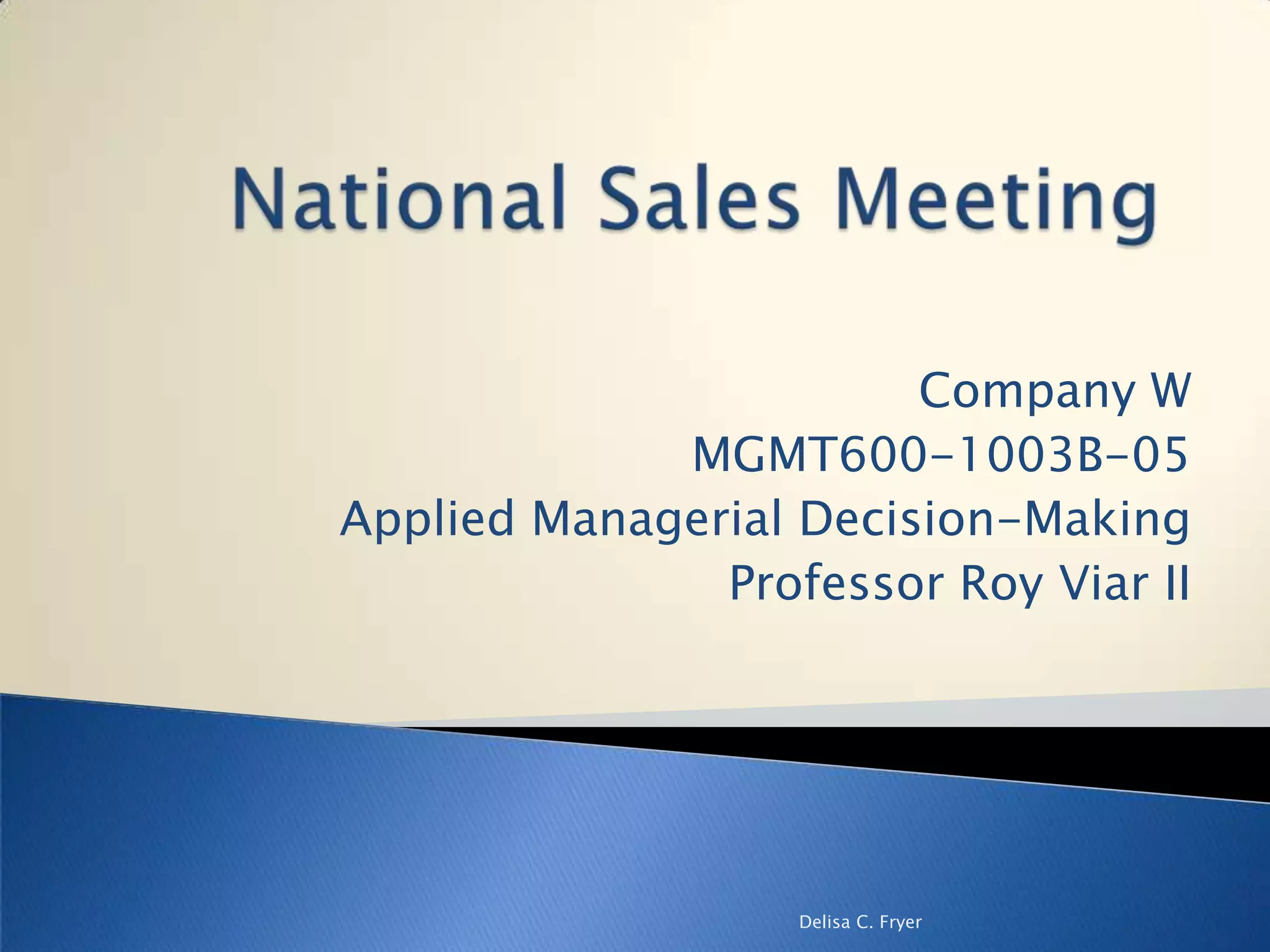 National Sales Meeting | PPTX