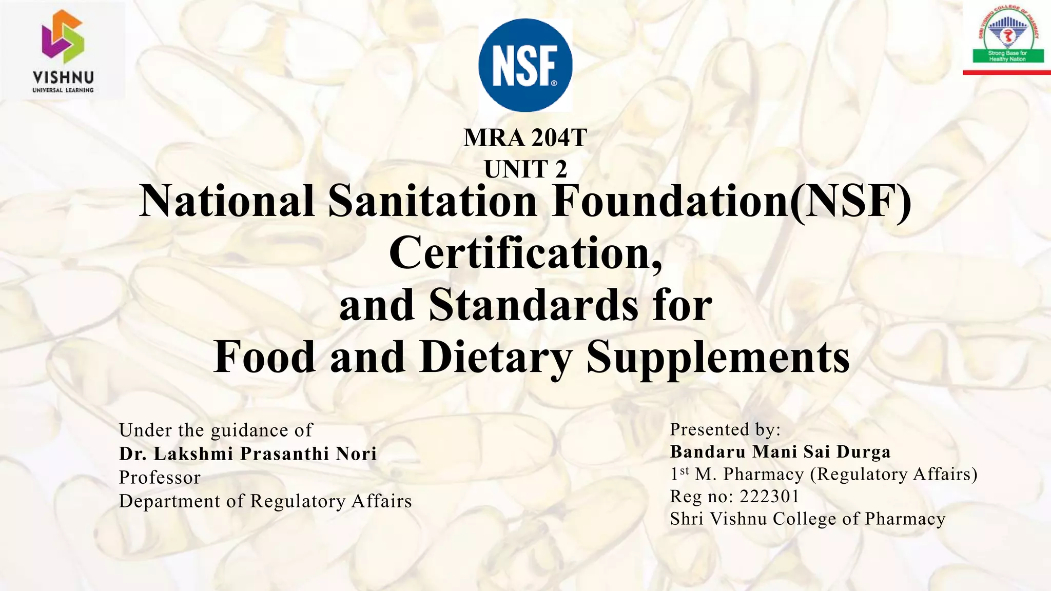 National Sanitation Foundation(NSF) Certification | PPTX
