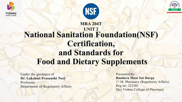 National Sanitation Foundation(NSF) Certification | PPTX