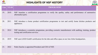 National Sanitation Foundation(NSF) Certification | PPTX