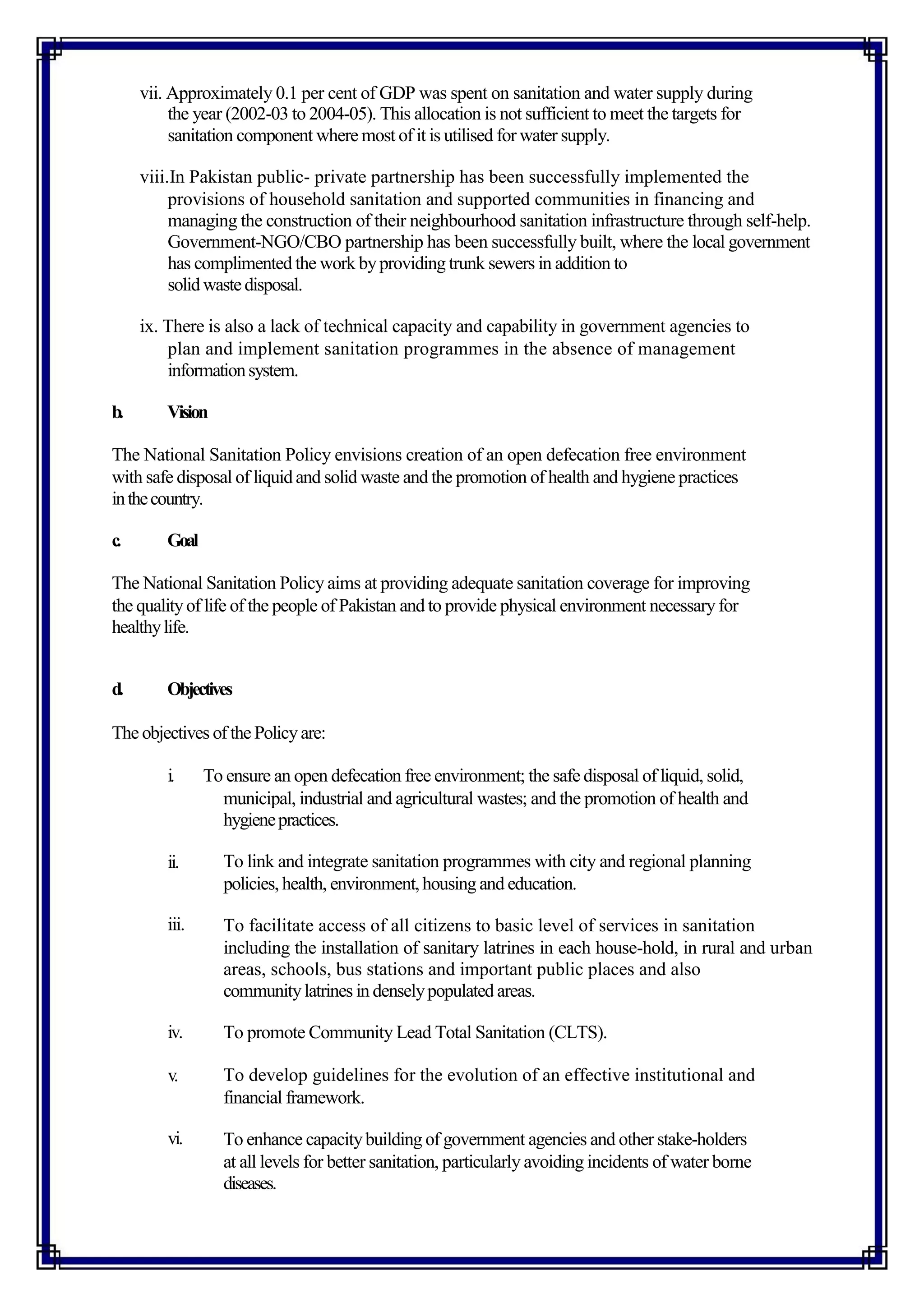 National sanitation _policy | PDF