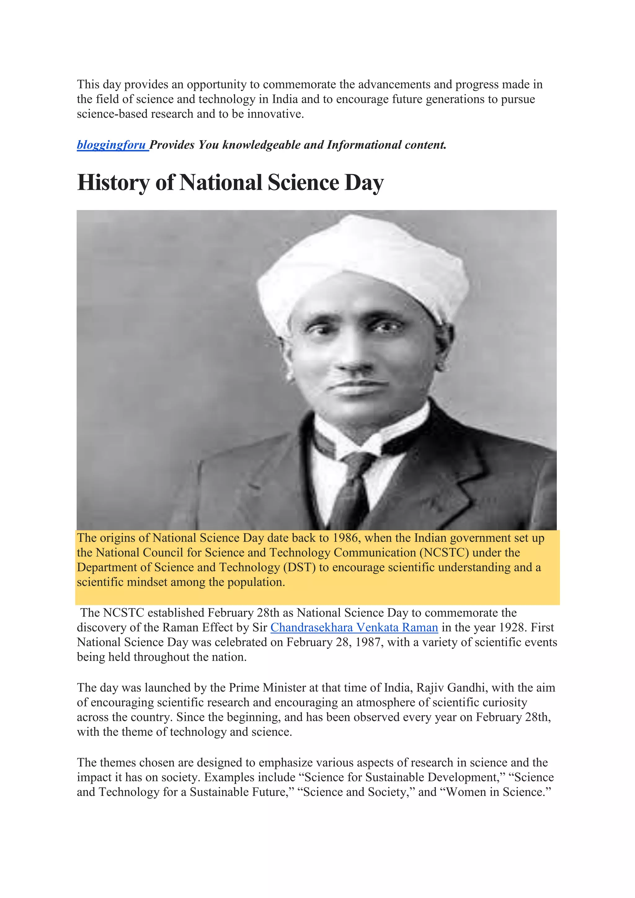 National Science Day 2023 History, Theme, Quotes, Significance.docx