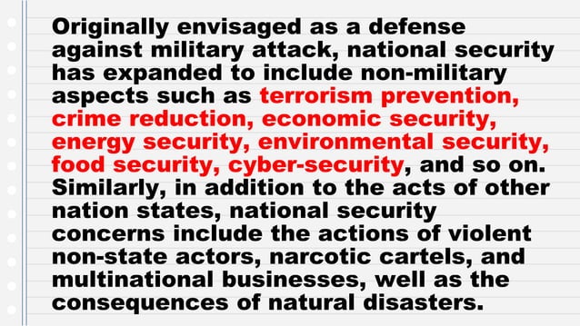 National Security .pptx | Political Issues & policy | Politics